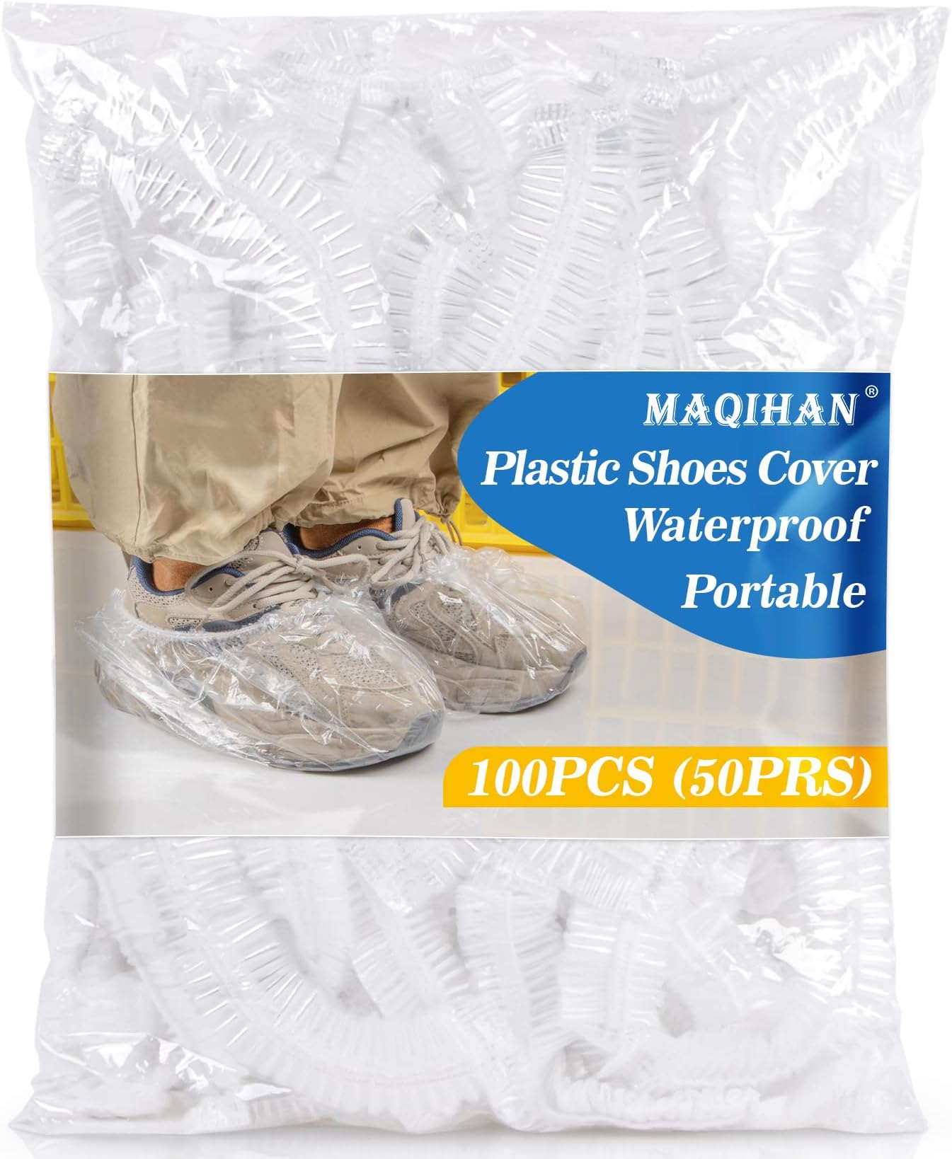 MAQIHAN 100pcs(50PRS) Shoe Covers Disposable - Portable Size Save Space ...