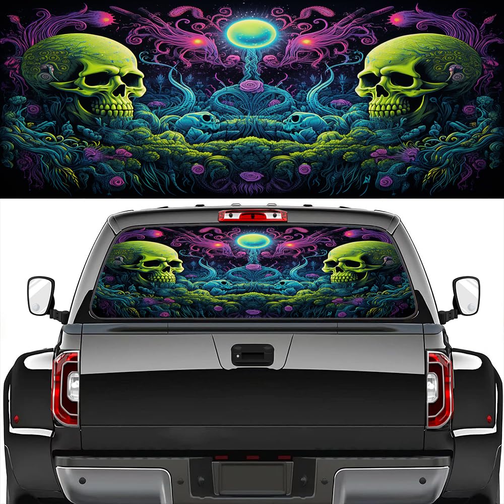 Amazon.com - Dunmat Green Skull Back Window Truck Decal Fantasy Horror ...