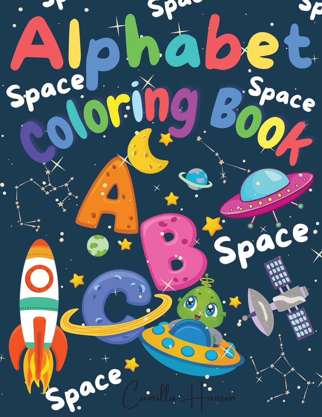 Alphabet Coloring Book: Wonderful Space ABC Coloring Book for Toddlers ...