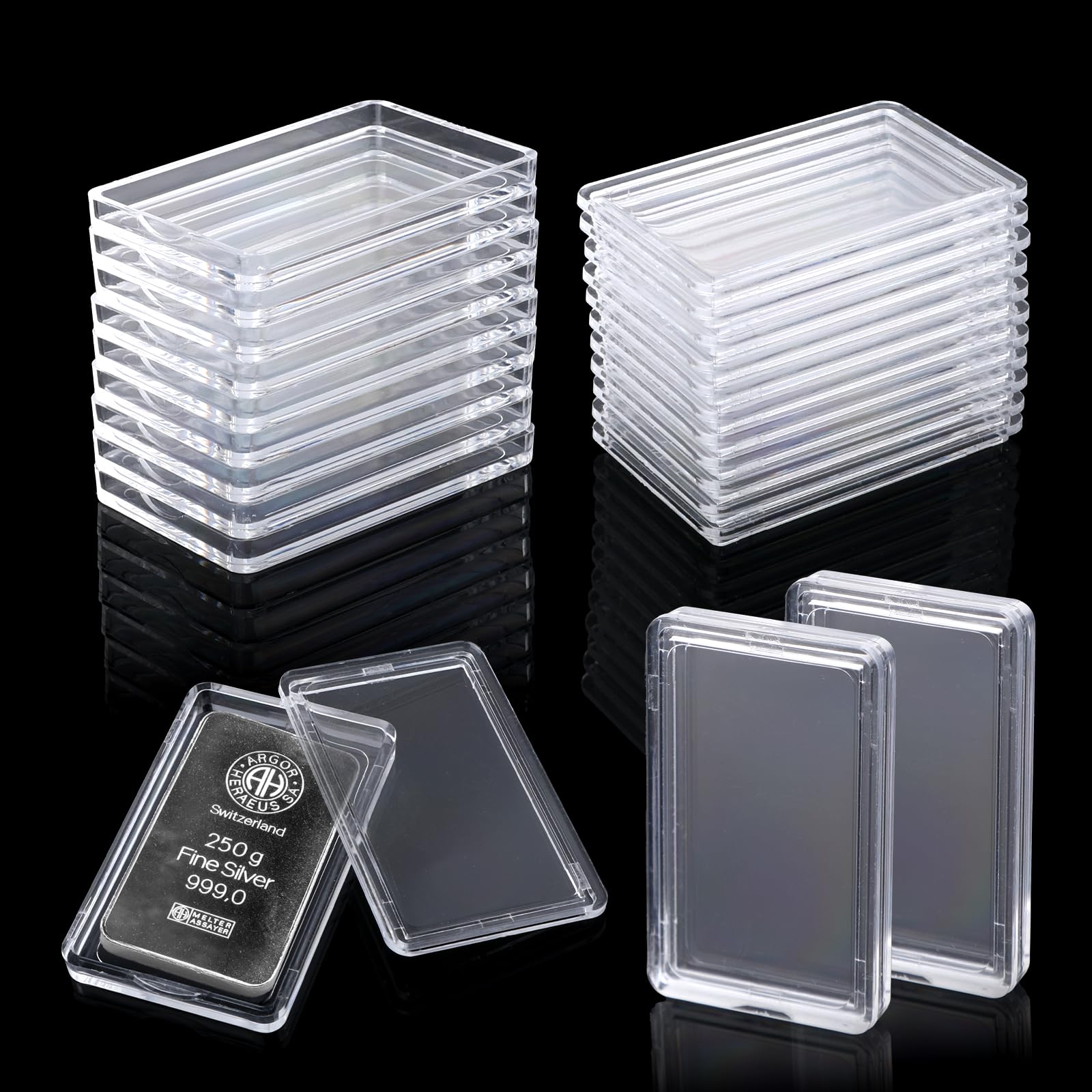Amazon.com : 15 Pieces Silver Bar Case 1 Oz Silver Bar Holder Silver ...