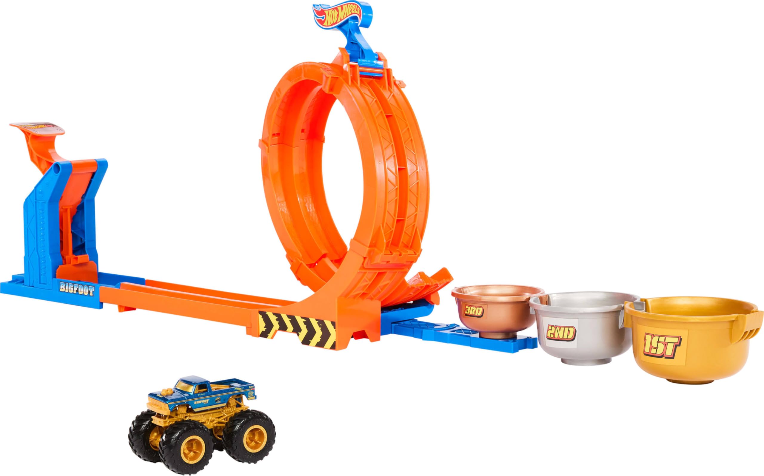 Buy Hot WheelsMonster Trucks Toy Truck & Track Set, Loop-And-Flip ...