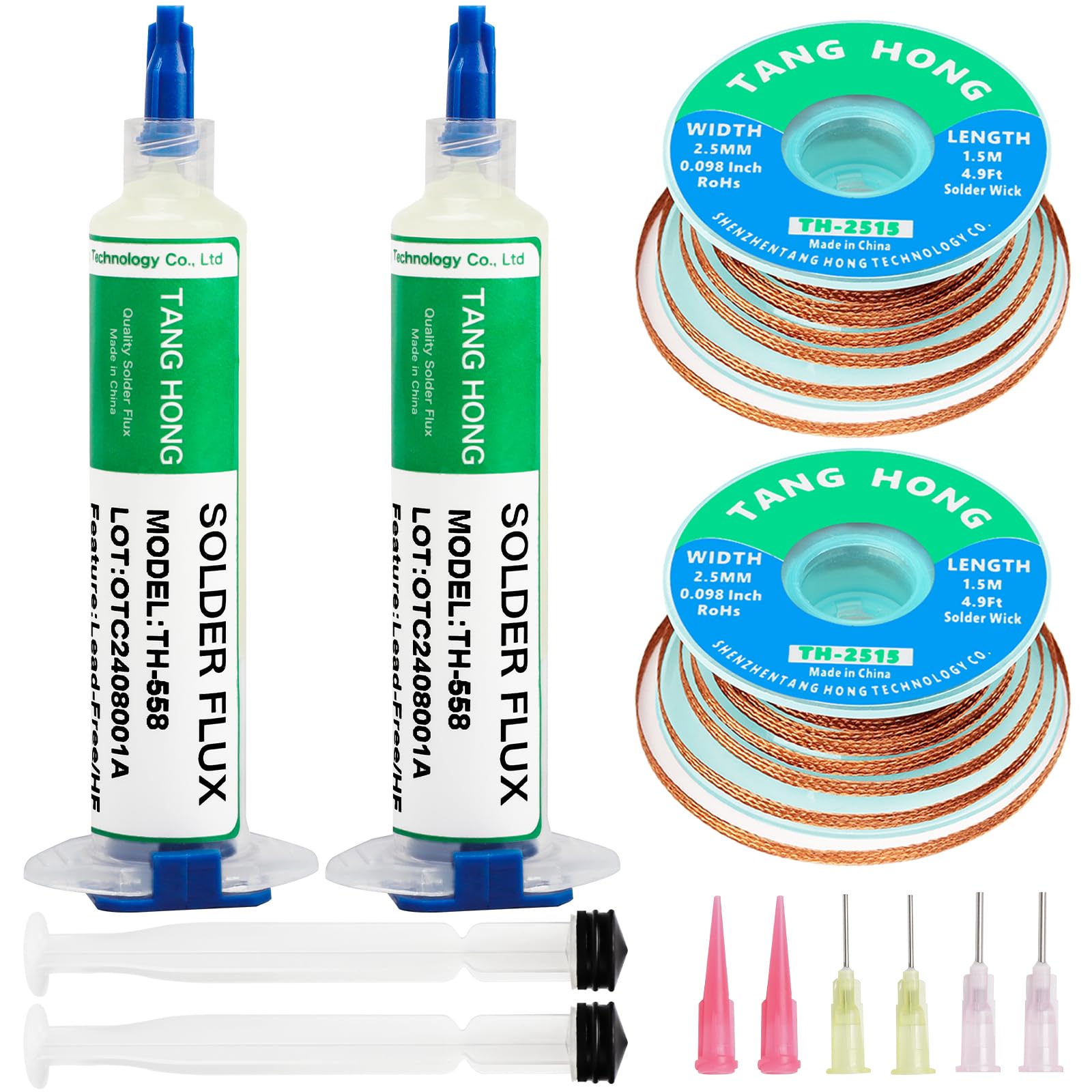 TANG HONG Soldering Wick And Flux,No Clean Solder Flux,10CC Liquid Flux ...