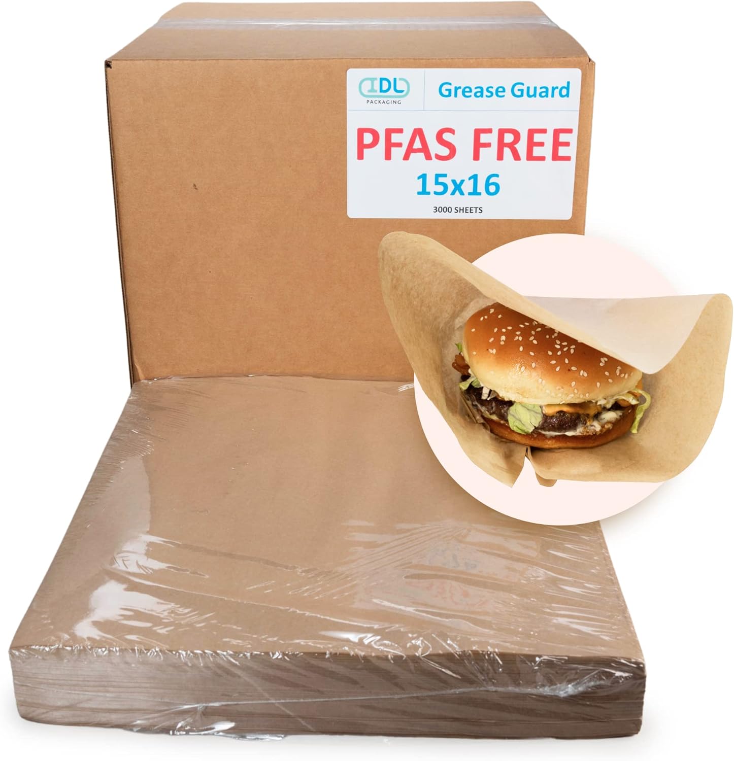 Amazon.com: IDL Packaging 15" x 16" PFAS Free Grease Proof Paper Sheets ...