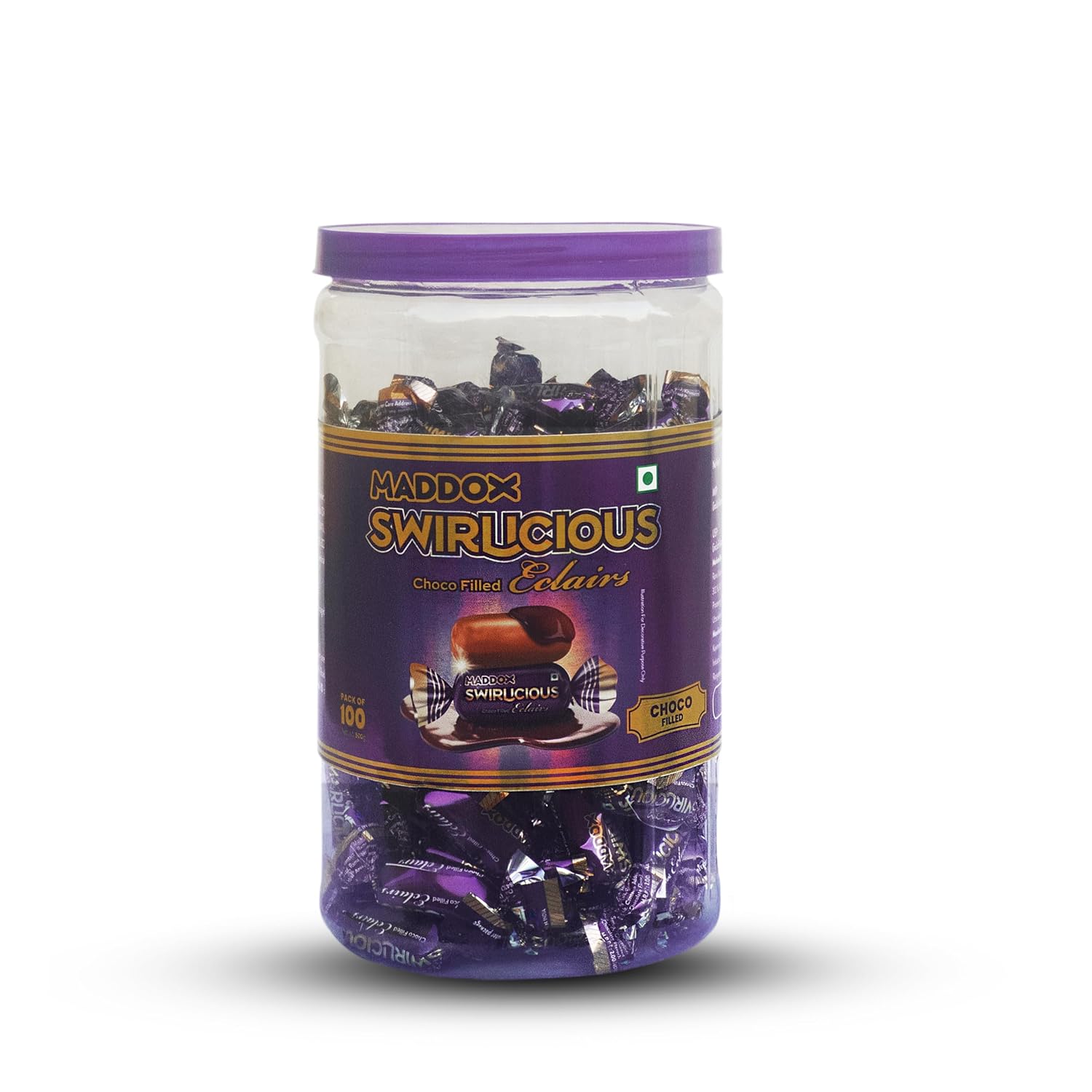 Maddox Éclair Choco-Filled Candy Jar 500g (5g x 100 Pieces) : Amazon.in ...