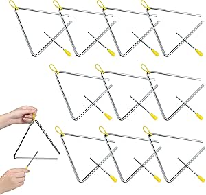 Amazon.com: 10 Pcs Musical Triangle Instrument, 6 Inch Steel Music ...