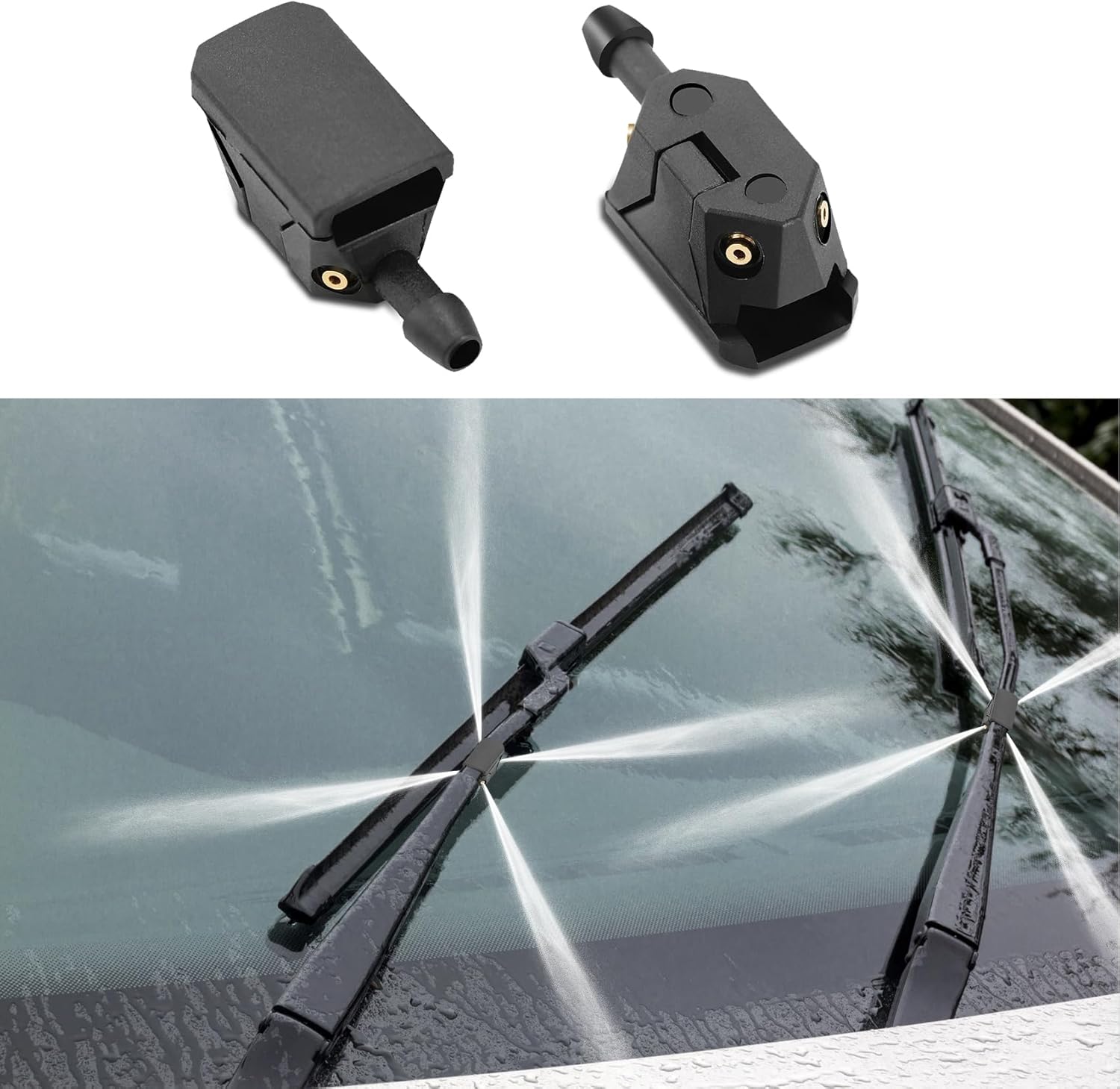 Amazon.com: Middrivr 2 PCS Front Windshield Washer Nozzles, 4 Holes Car ...