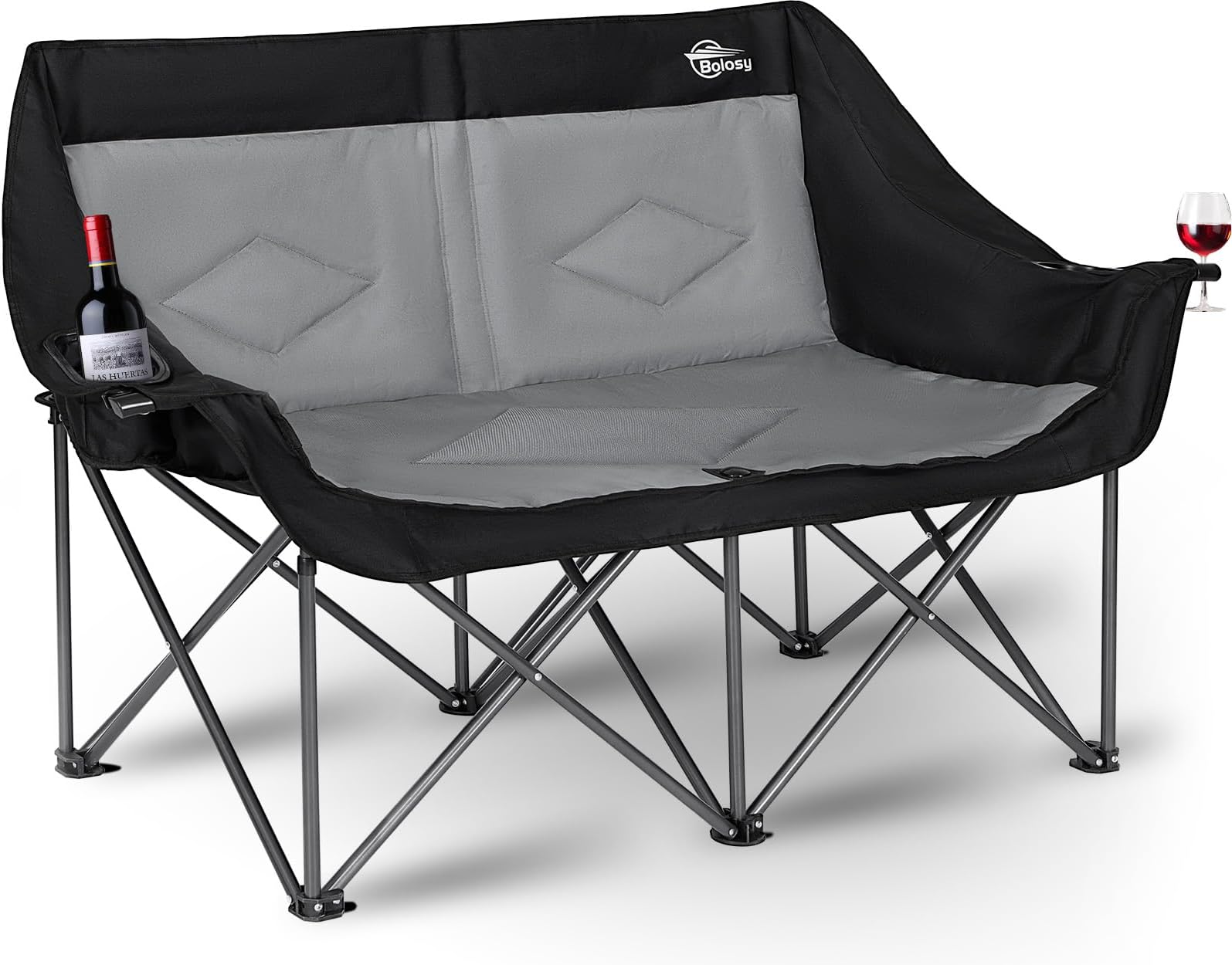Amazon.com : Double Camping Chair - Foldable Portable Couch with 2 ...