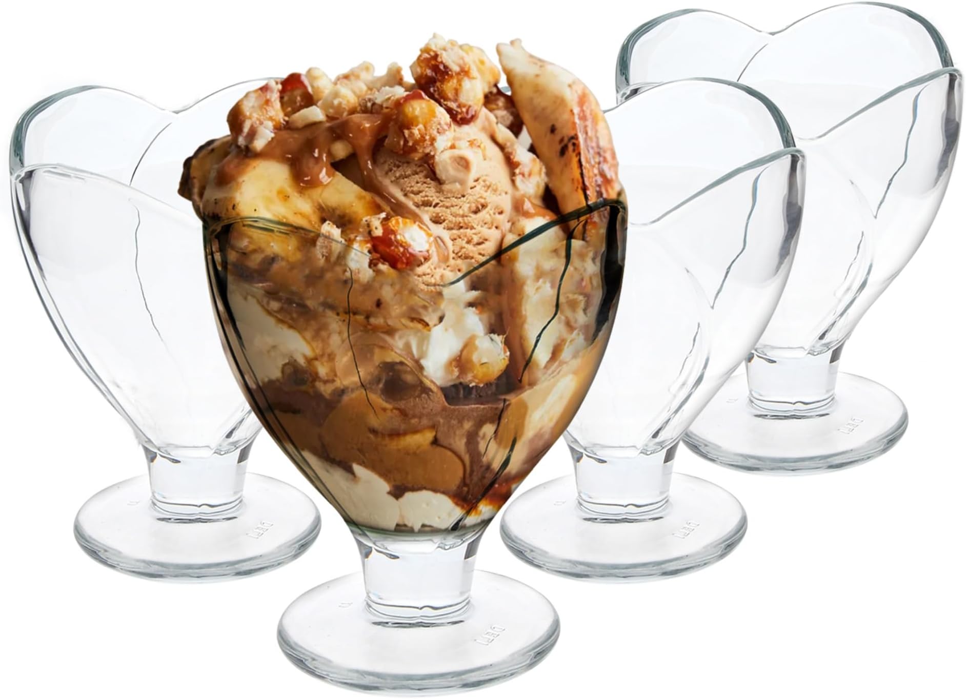 GK Global Kitchen Glass Dessert Bowls Sundae Ice Cream Set of 12 Piece ...