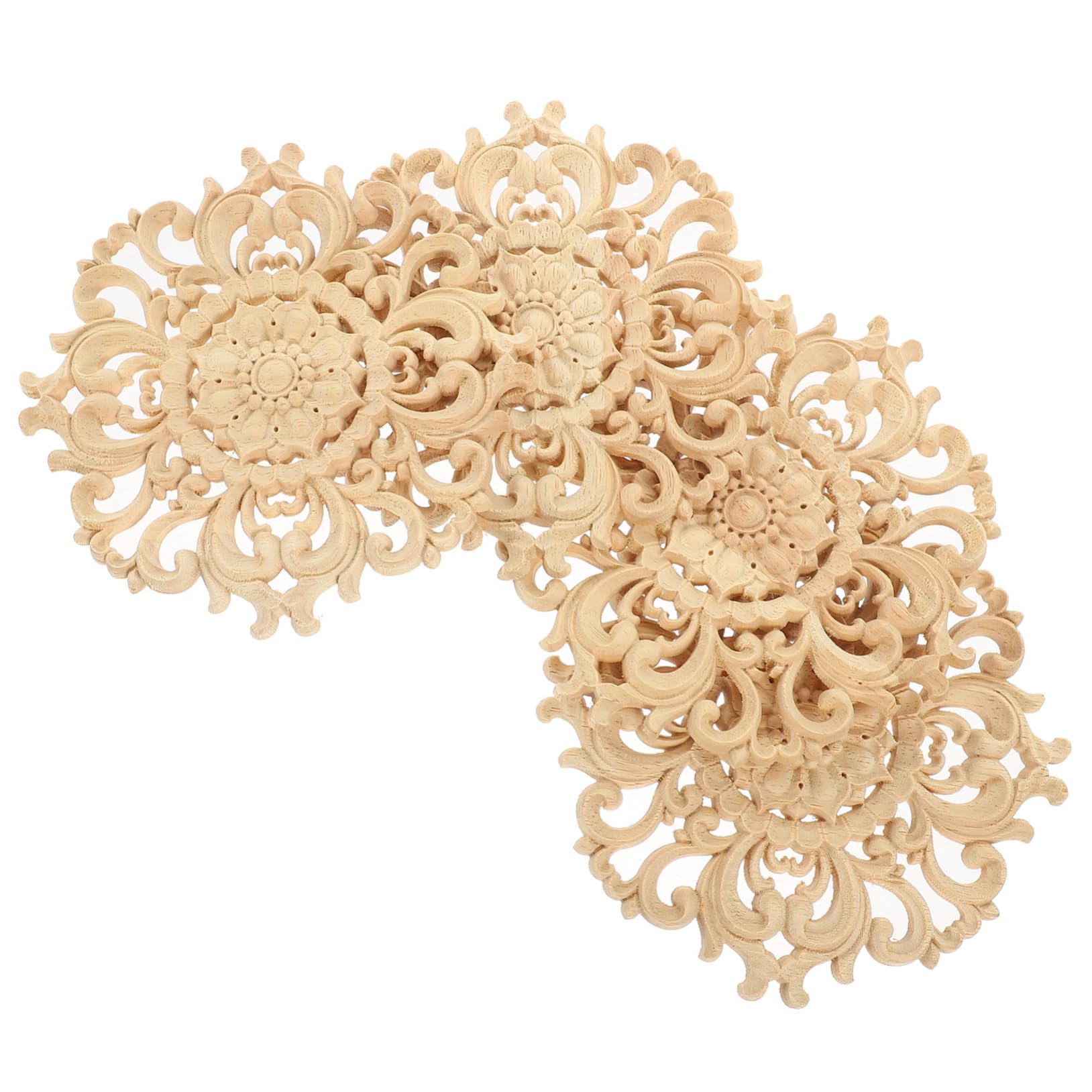 Amazon | NUOBESTY 4個 キャビネットの装飾 彫刻デカール 家具用アップリケ 家具デカール 家具センターのアップリケ 家具のアップリケ 木彫りアップリケ ヨーロ タイルの壁の ...