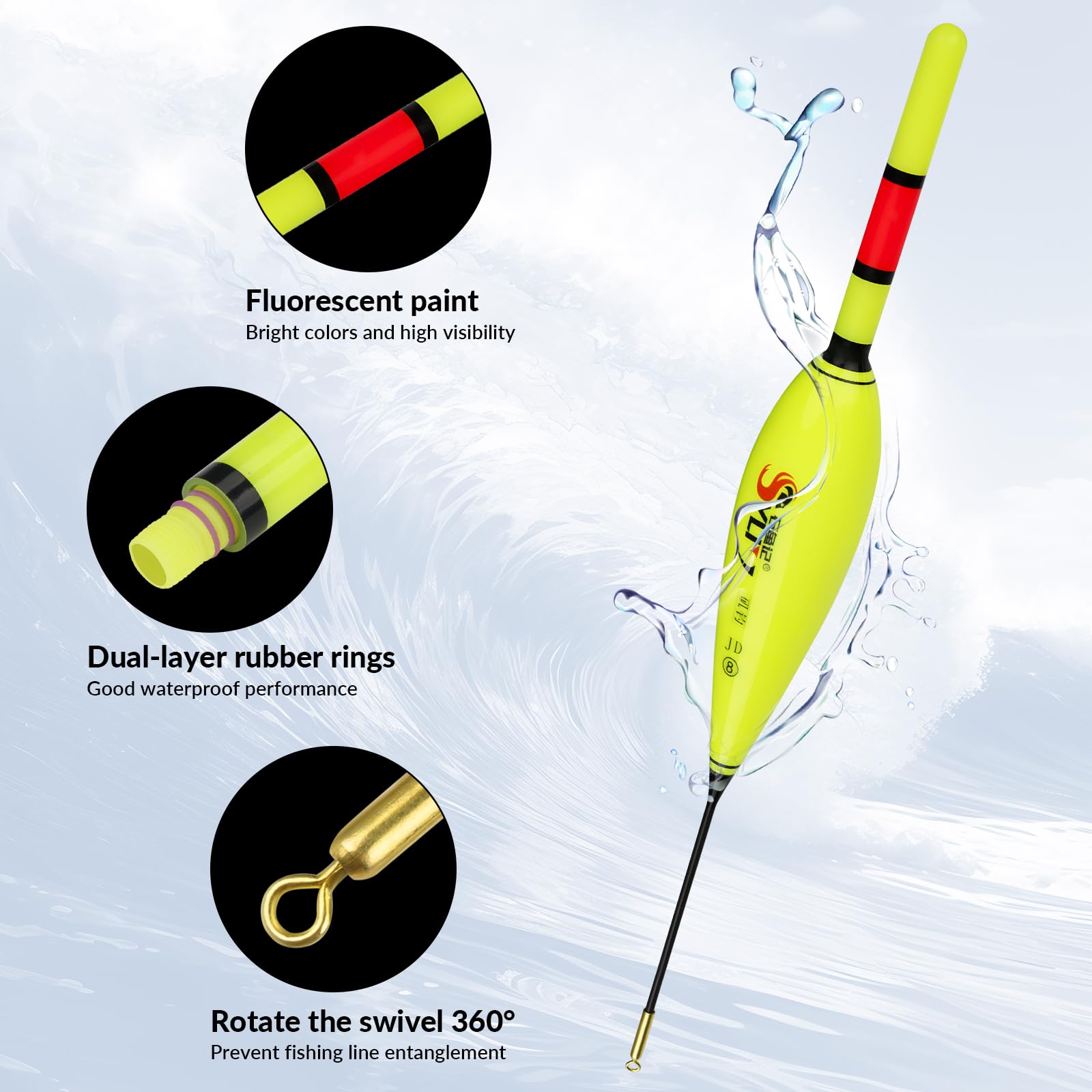 Snapklik.com : Lighted Slip Bobbers Fishing Floats LED Bobber w/Charger ...