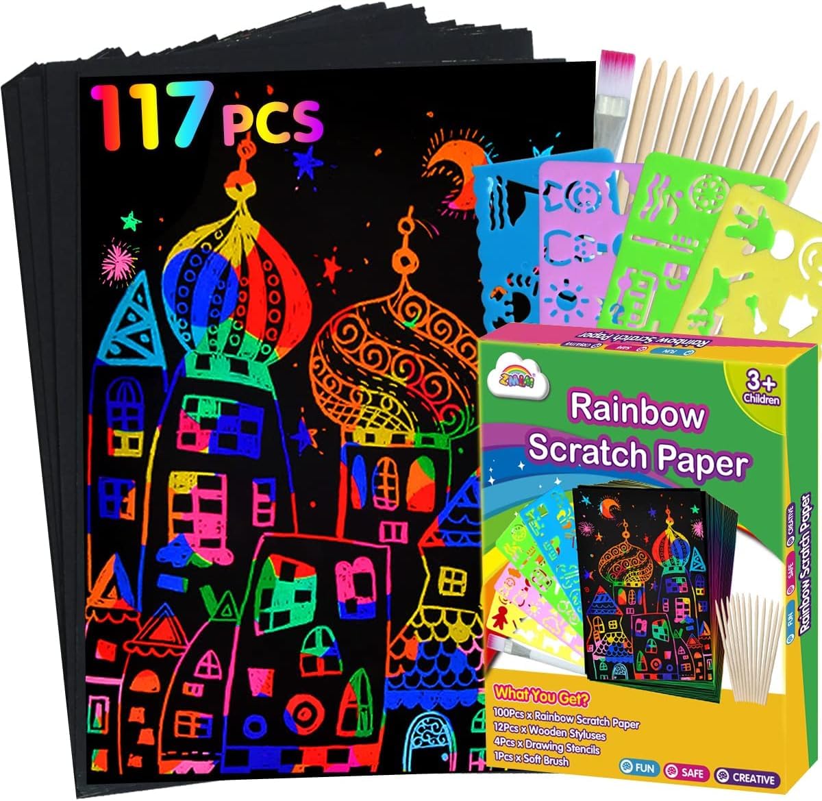 Amazon.com: ZMLM 2 Pack Bulk Rainbow Magic Notebooks and 117Pcs Rainbow ...