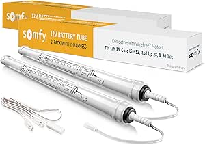 Somfy 12V DC Reloadable Battery Tube 2 Pack and Y Harness - 2 ...