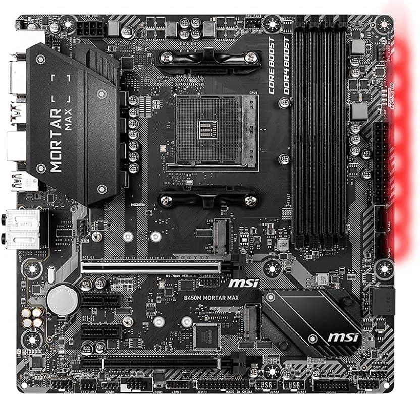MSI B450M MORTAR MAX mATX Motherboard with MSI MAG CORELIQUID 360R CPU AIO Cooler ‘360mm ...
