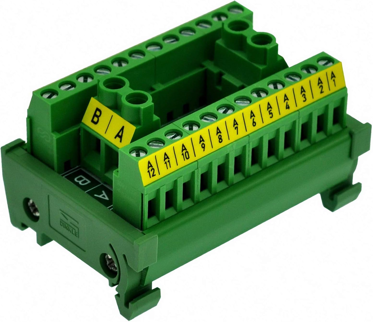 Amazon.com: DIN Rail Mount 24A/400V 12 Position Screw Terminal Block ...