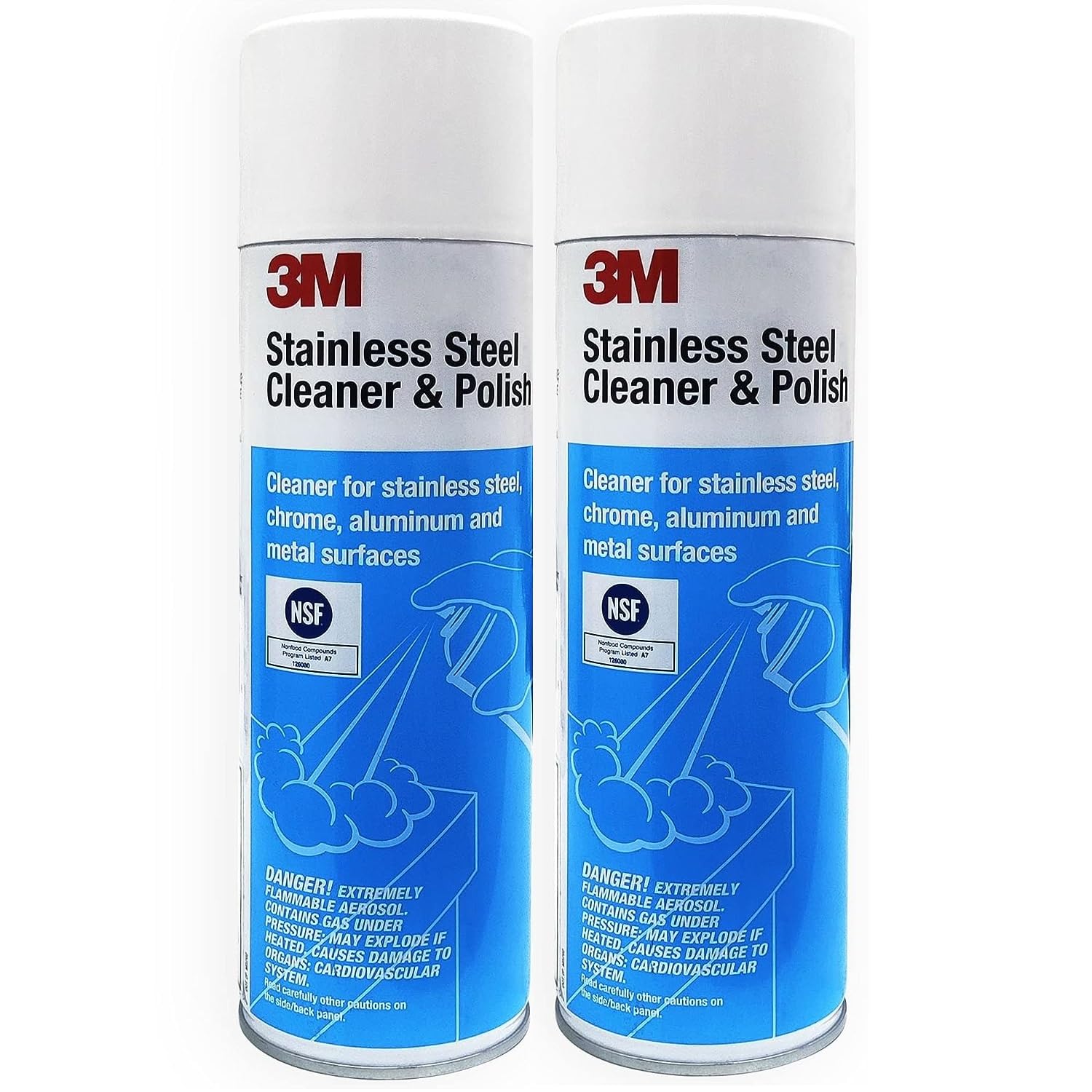 3M Stainless Steel Cleaner & Polish, Cleaning Spray Foam, Ready to Use Cleaner for Metal ...