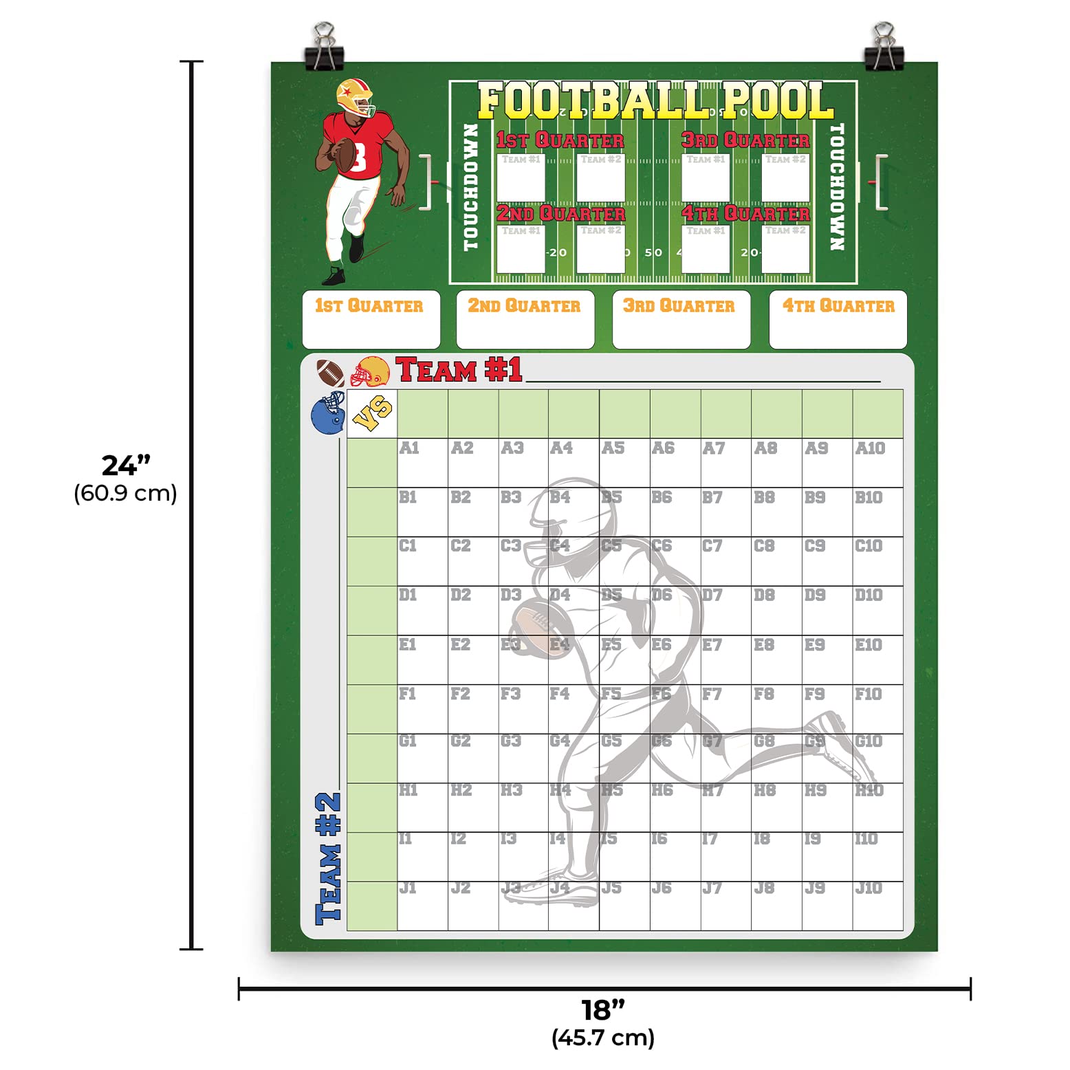 Football Pool Template Amazon.com: Large Football Pool Poster 16.2 X