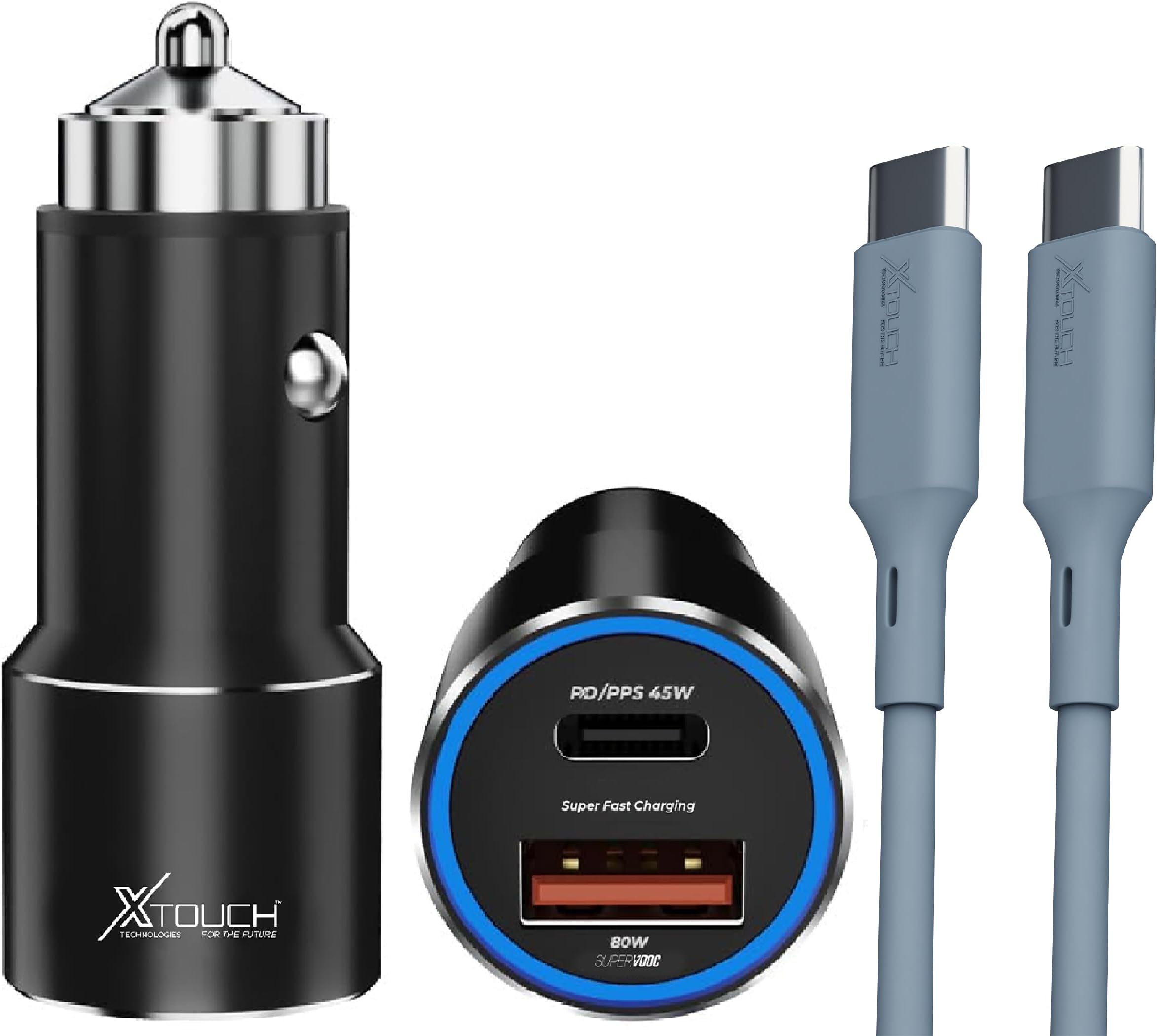 XTOUCH 125W Super Vooc All Metal PD Quick Charger,2 Port Fast Car ...