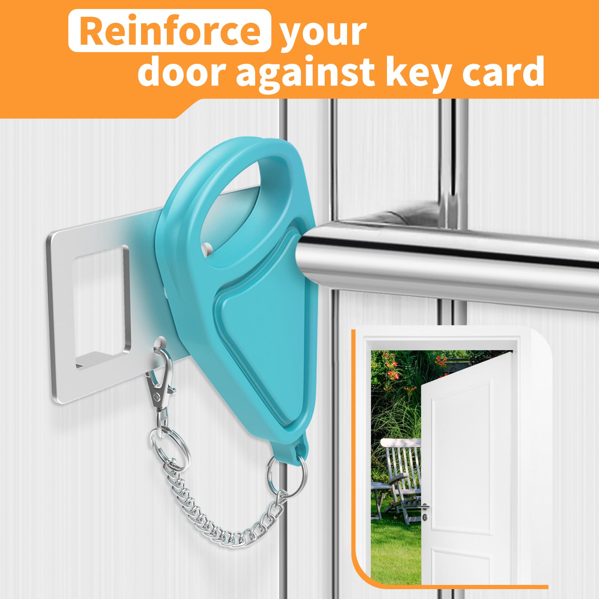 Snapklik.com : Sturdy Portable Door Lock Teal -2 Pack Door Locks For ...