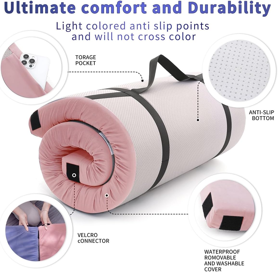 Colchón enrollable, colchón de cuna para camping, cama de invitados ...