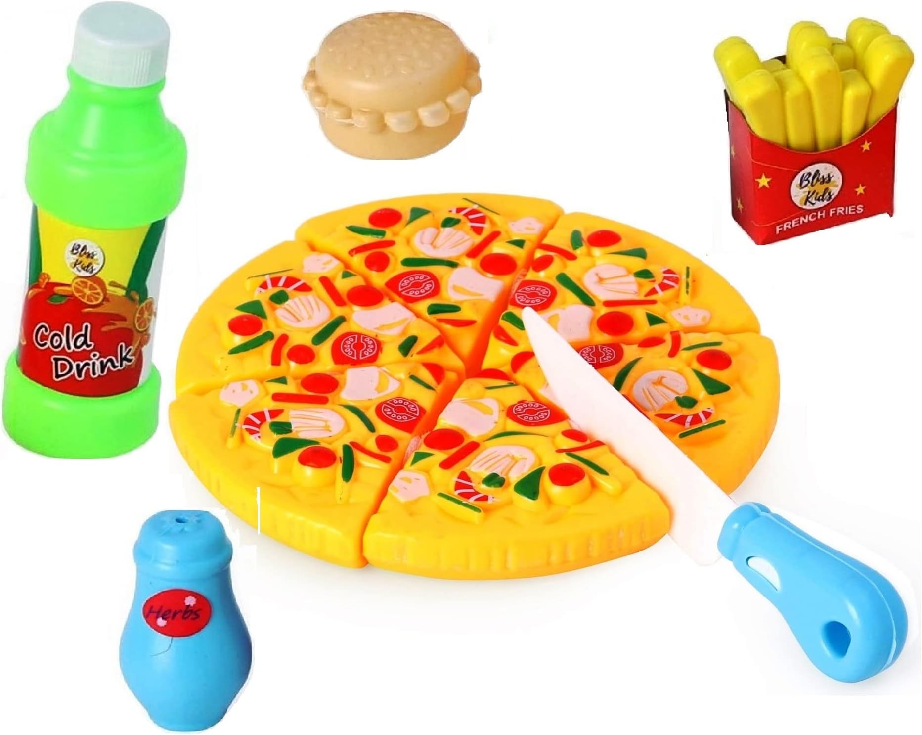 Buy Toyshine Pizza Party Fast Food Pretend Cooking & Cutting Play Set ...