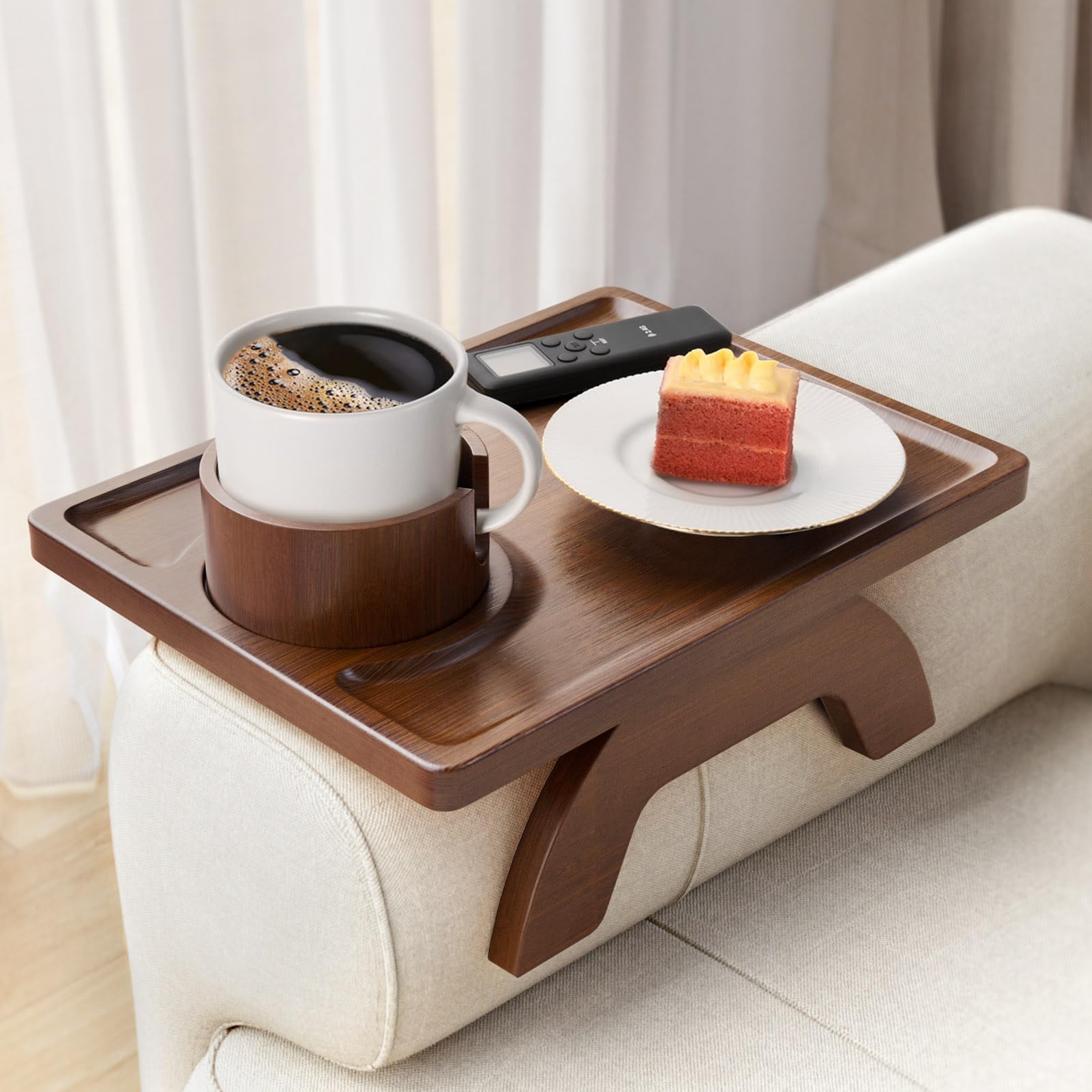 Amazon.com: Shamrock Home Bamboo Trayble Couch Arm Table, Clip On Tray ...