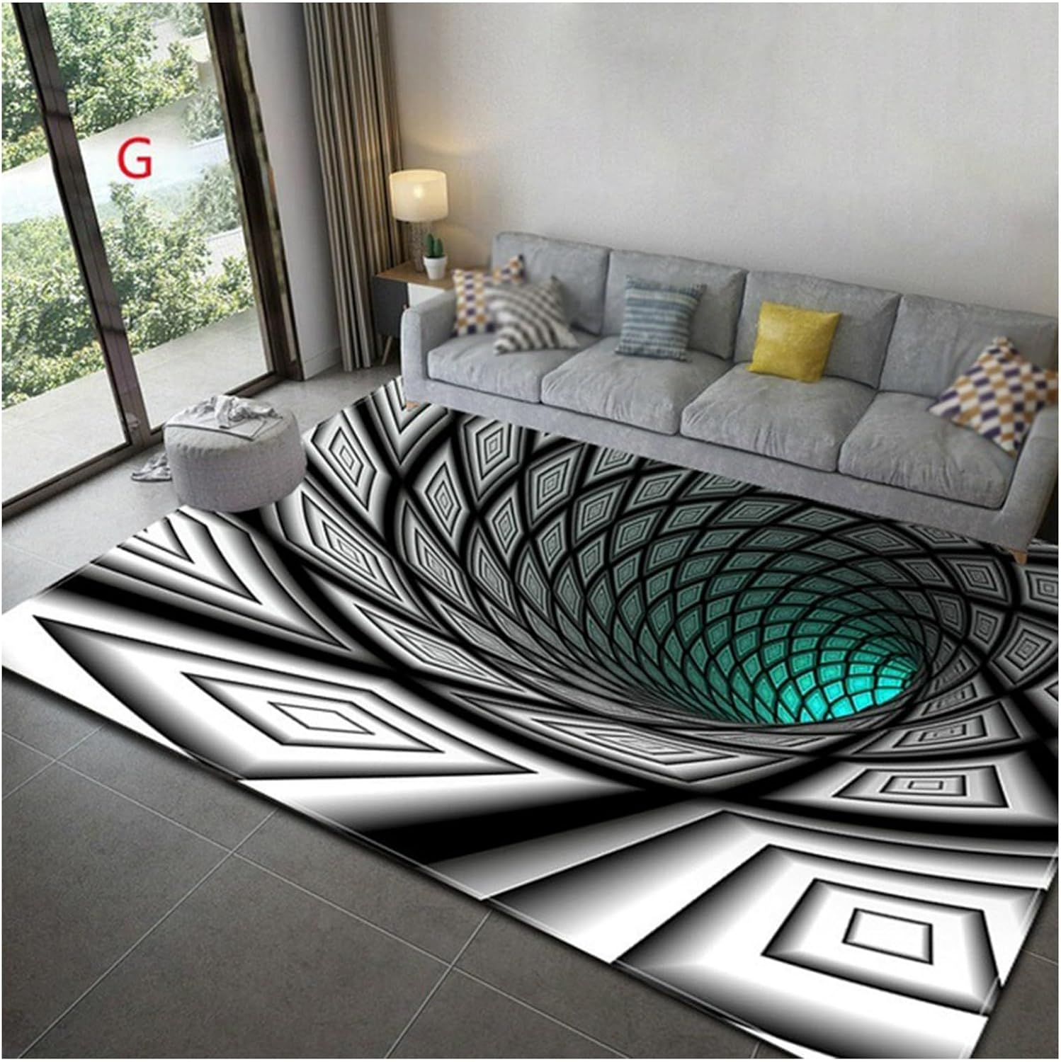 Amazon.com: 3D Optical Illusion Rug, Creative Visual Swirl Rug Vertigo ...
