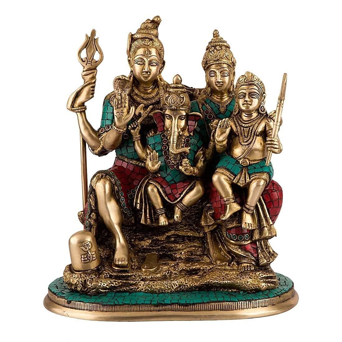Buy Large Hindu Brass Shai Parivar Family Sculpture - Lord Shiva ...