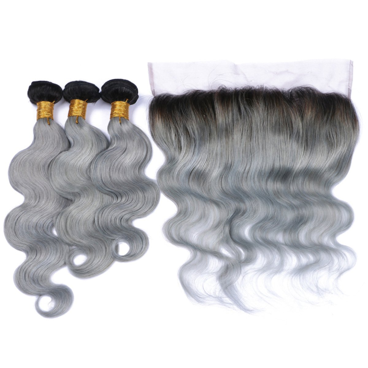 Amazon.com : Rise Hair Silver Grey Ombre Virgin Hair With 13x4 Ear to ...