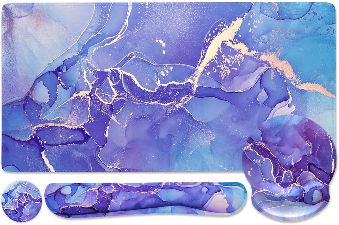 Amazon.com : 4-in-1 Gaming Mouse Pad Wrist Support Set，Desk Pad + Mouse ...