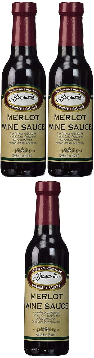 Amazon.com : Braswell Merlot Wine Steak Sauce, 9.5 Ounce Pack of 3 ...