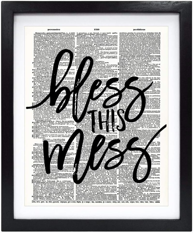 Amazon.com: Susie Arts 8X10 Unframed Bless This Mess Sign Inspirational ...