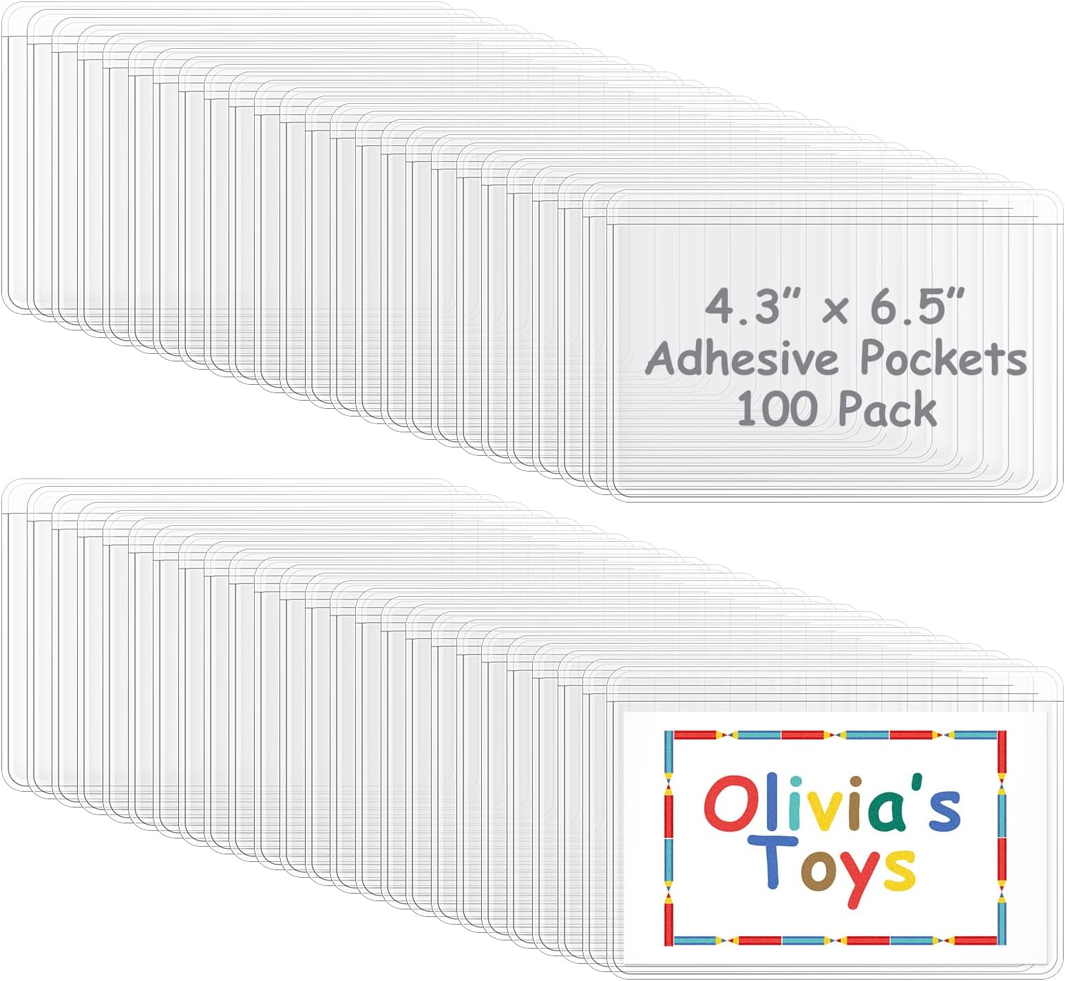 Amazon.com: Jeyiour 100 Pcs Label Holders Adhesive Label Pockets ...