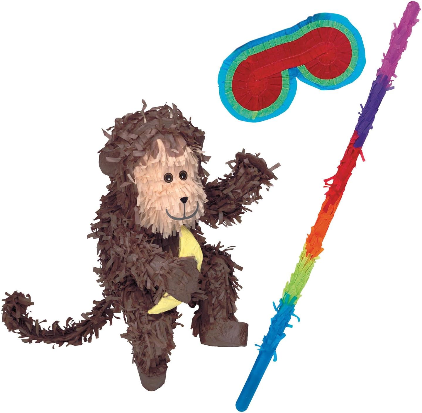 Monkey Pinata Blindfold and Baton Set Kids Party Decoration : Amazon.co ...