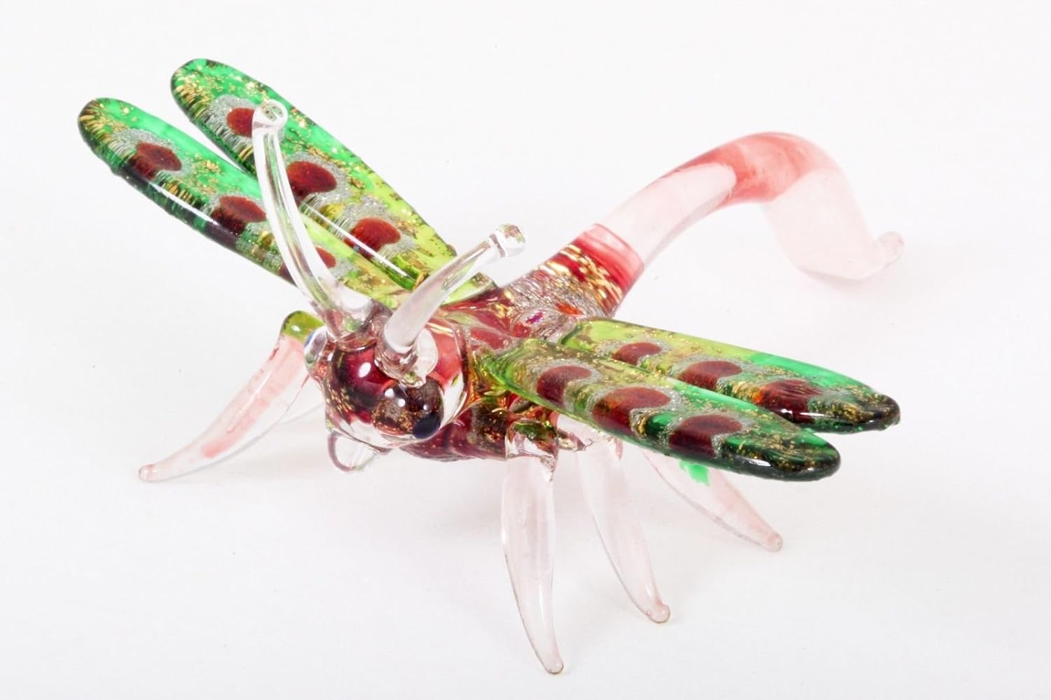 Amazon.com: WitnyStore Tiny 3½" Glitter Red Green Dragonfly Figurine ...