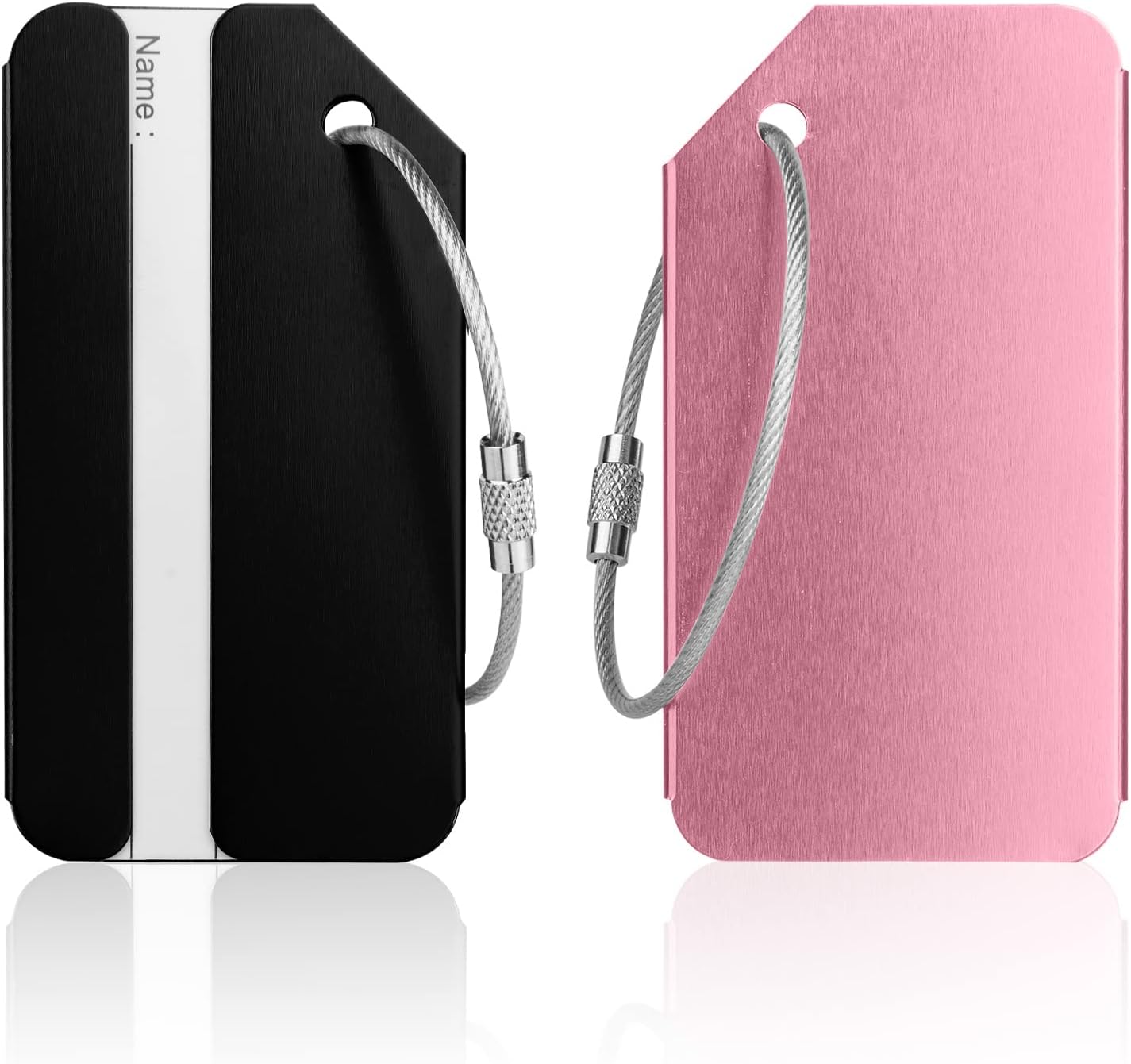 Luggage Tags, 2Pcs Aluminum Alloy Baggage Labels, Suitcase ID Tag Set ...