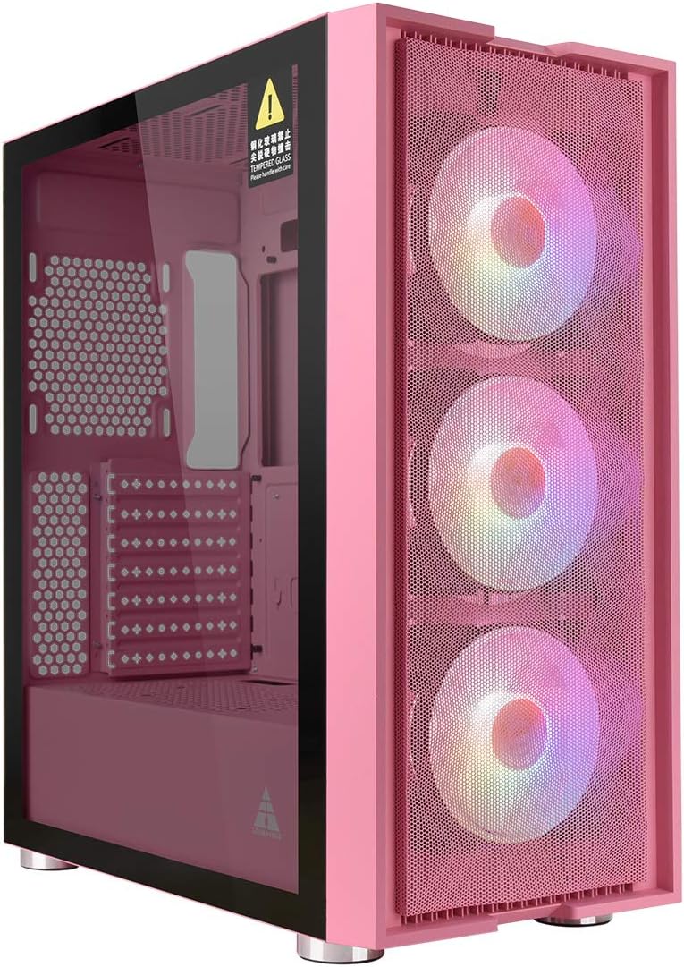 Amazon.com: GOLDEN FIELD MAGE-P ATX Computer Case Mid Tower Pink Gaming ...