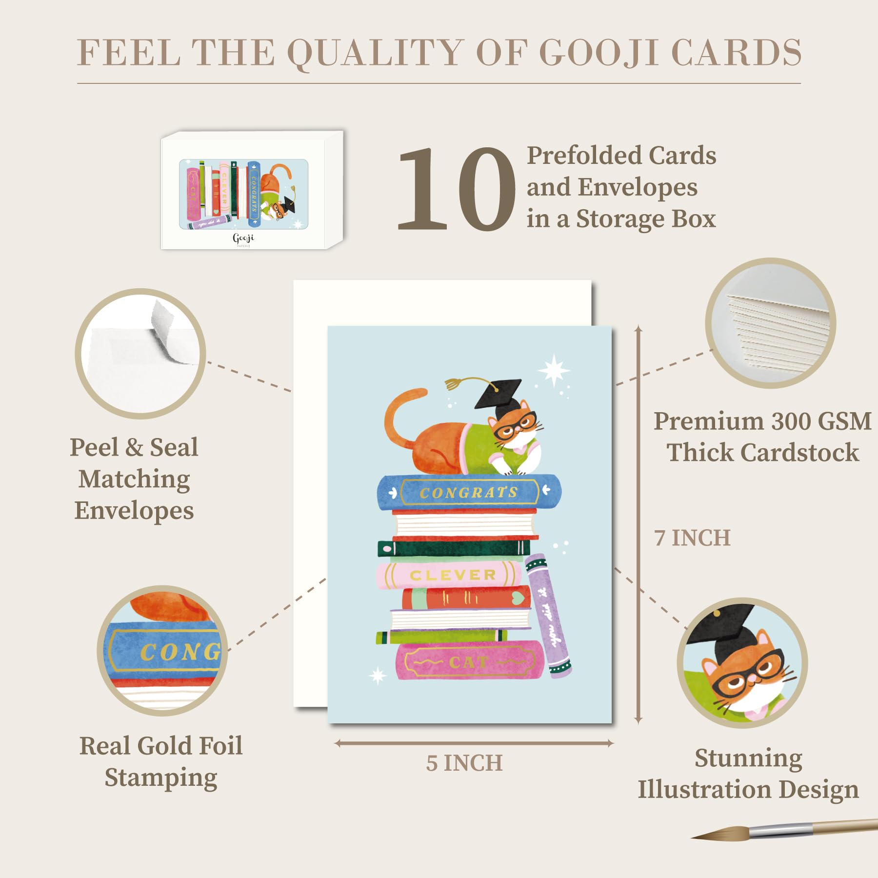 Snapklik.com : Gooji 10 Pack Graduation Cards Bulk For High School Or ...