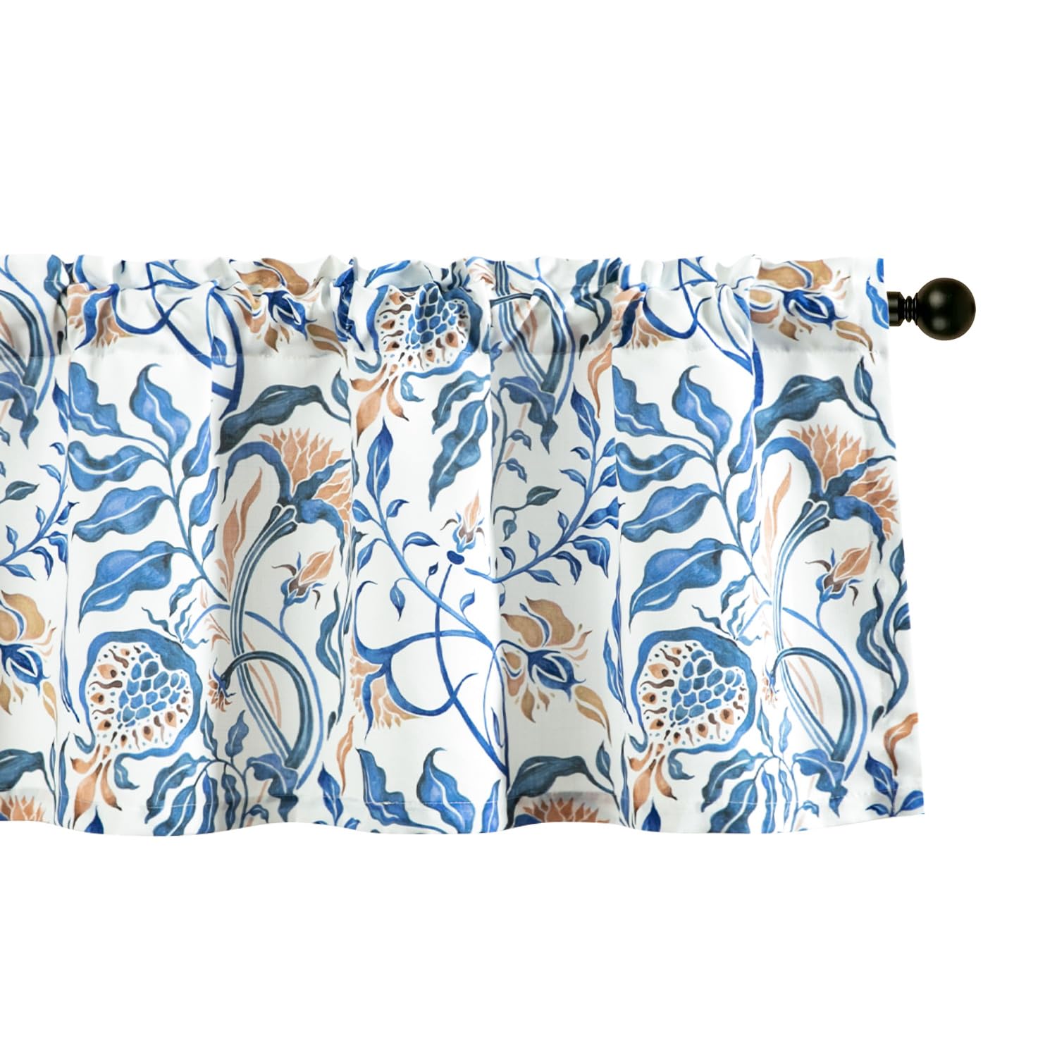 Amazon.com: Leeva Blue Toes Valances for Windows, Nature Patterned ...