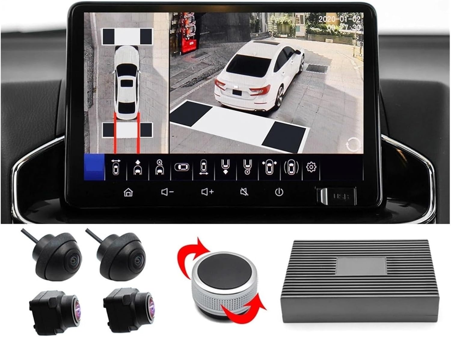 Amazon.com : 1080P All Around View 360 Degree Bird 3D Camera Car ...