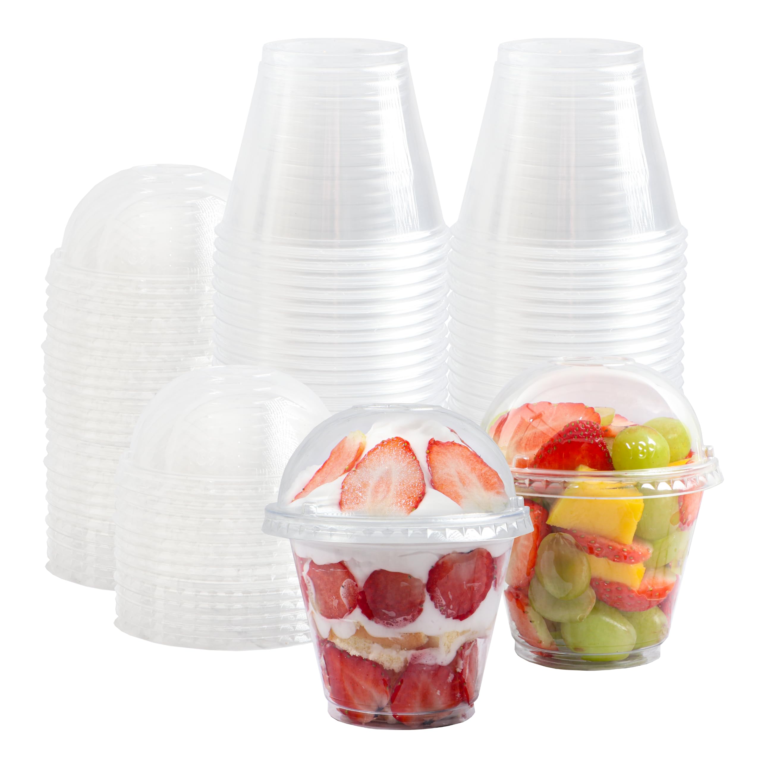 Amazon.com: XETERNOX 50 pack 8 oz Clear Cups with Lids, Plastic Cups ...