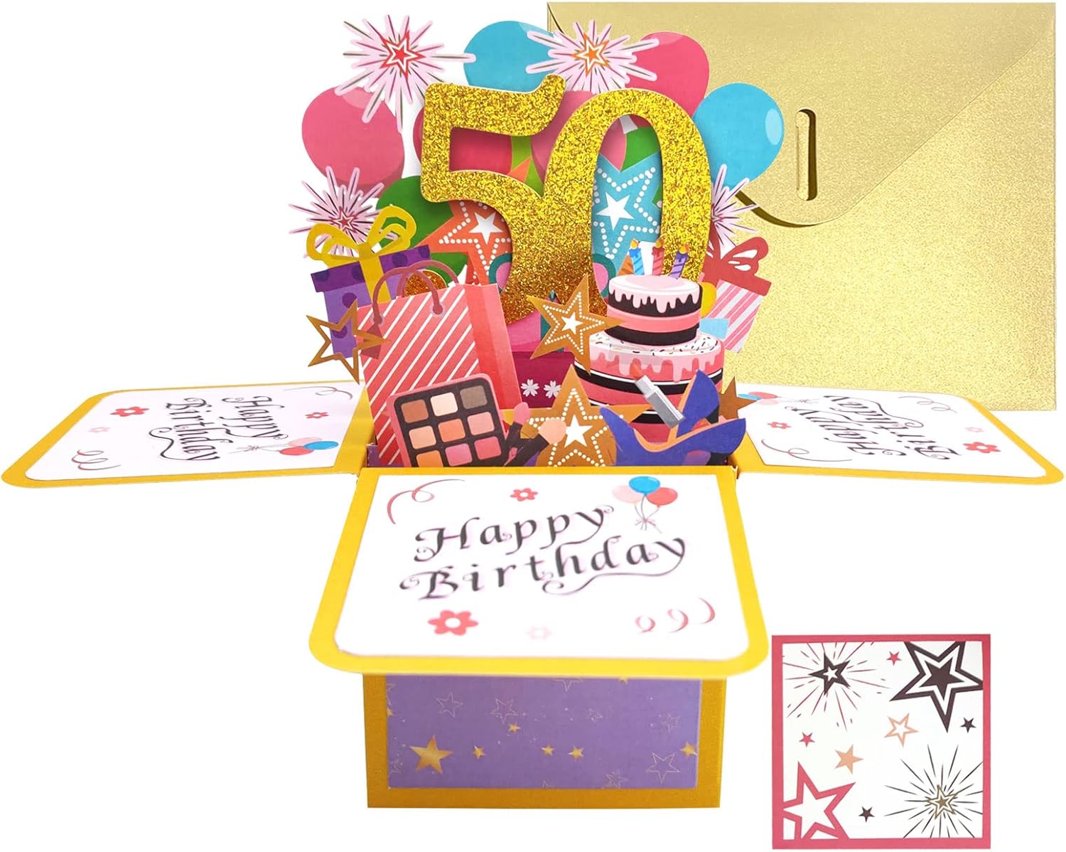 Amazon.com : Happy 50th Birthday Cards 50th Birthday Greeting Card 50th Gift Card Birthday Pop ...