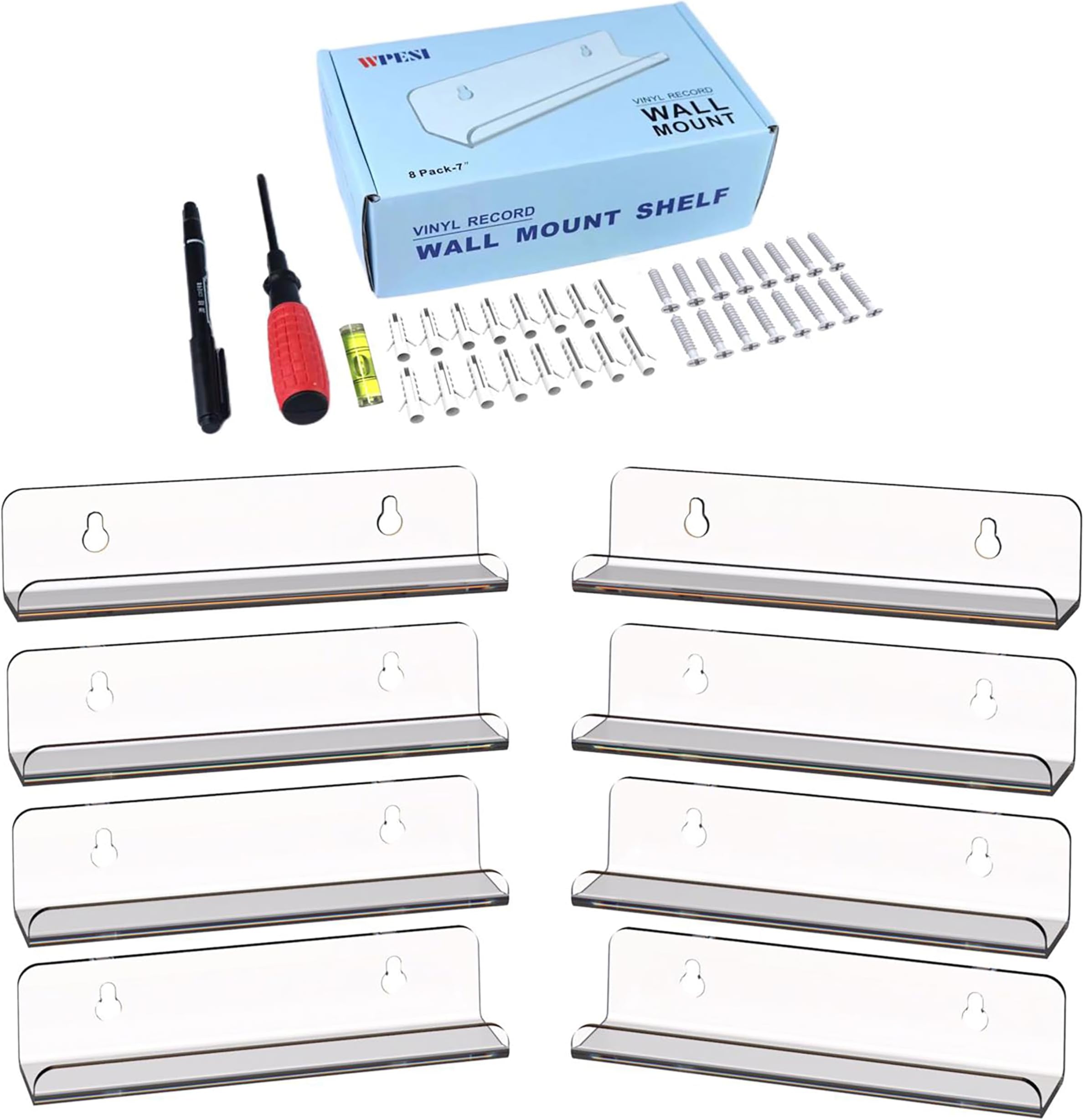 Amazon.com: ROYALITA 4 Pack Clear Acrylic Shelves Vinyl Record Holders ...