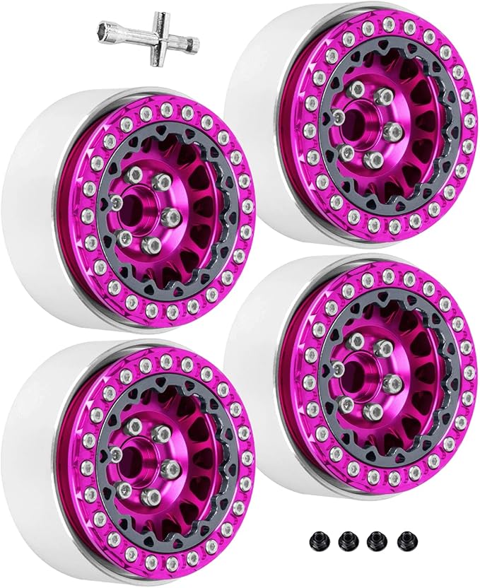 Amazon.com: RCHuiWow RC 1.9 Beadlock Wheels for 1/10 RC Crawler TRX4 ...