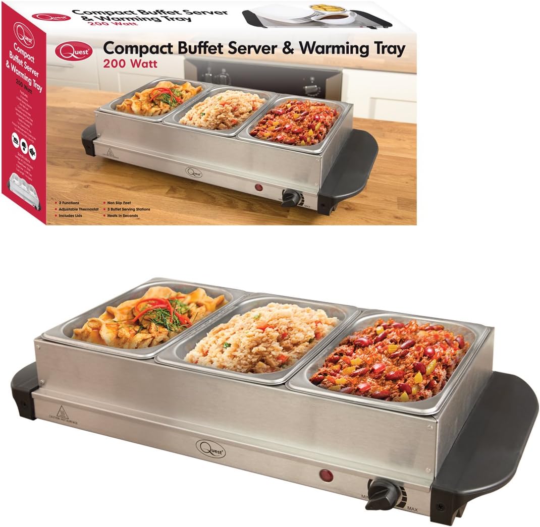 Quest 16520 Compact Buffet Server and Warming Tray / 3 x 1.2L Trays ...