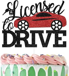AETGDDS Licensed to Drive Cake Topper, New Driver Birthday Cake ...