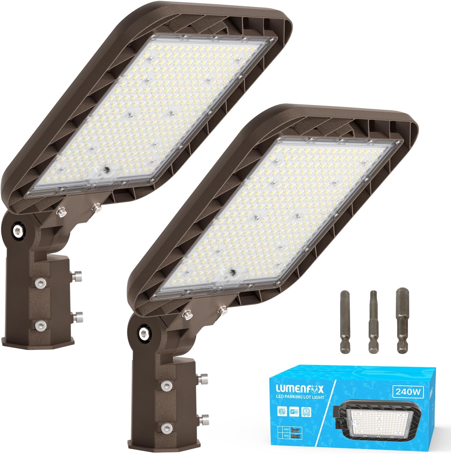 RAB YBLED Field-Adjustable Yard Blaster, 5000K/4000K/3000K with Integrated Dusk to Dawn ...