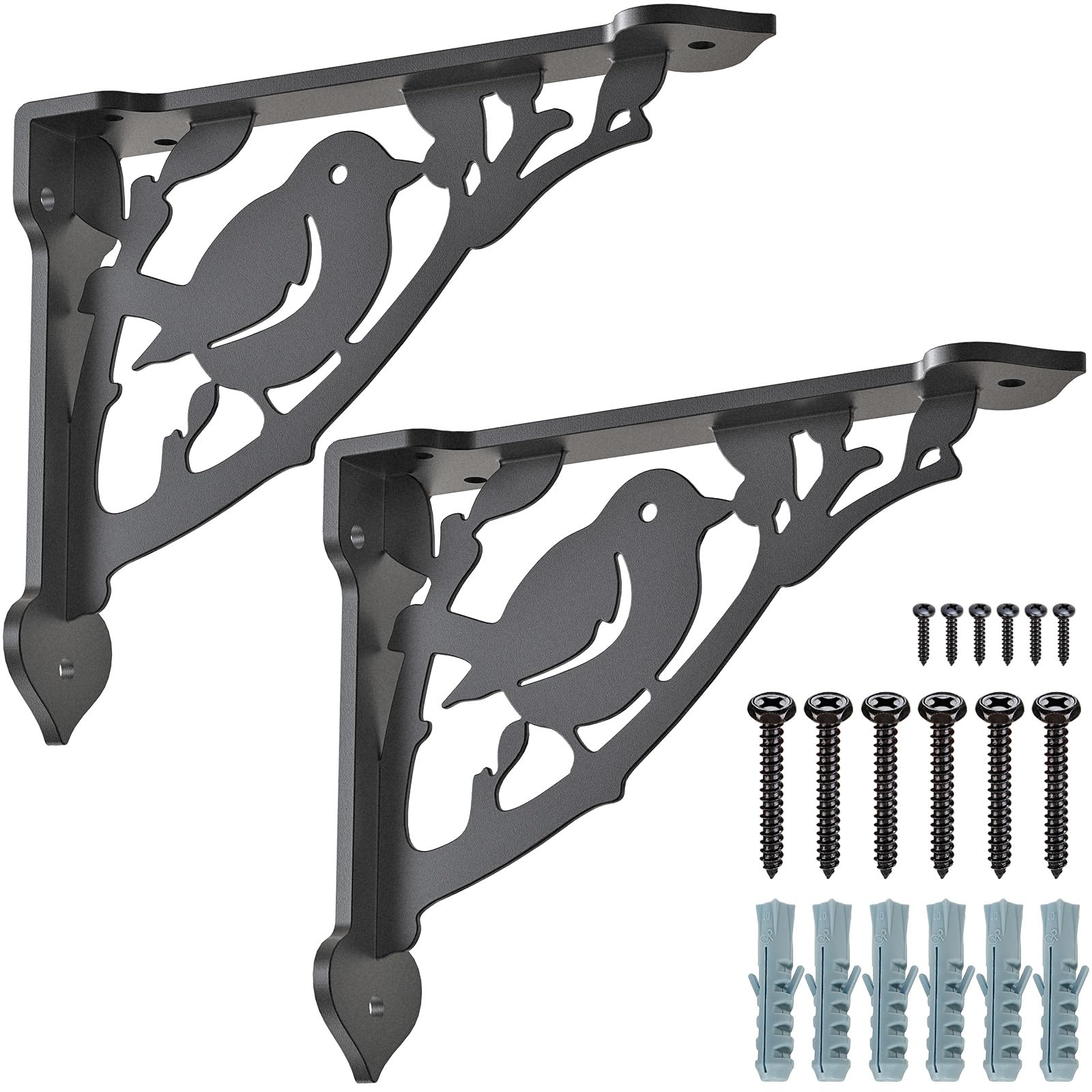 Amazon.com: SELEWARE Bird Shelves Brackets Heavy Duty Shelf Brackets ...