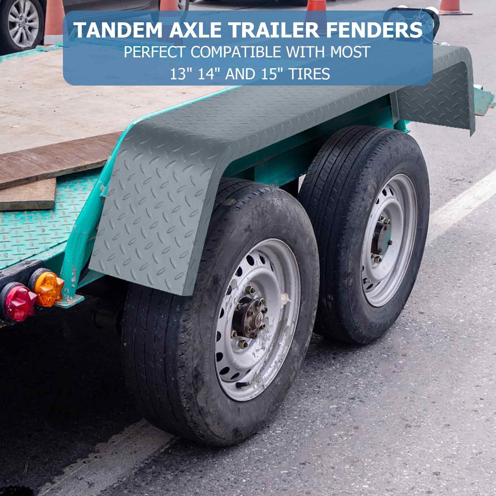 Snapklik.com : Trailer Fenders,2 Pack Tandem Axle Trailer Fender Fit 13 ...