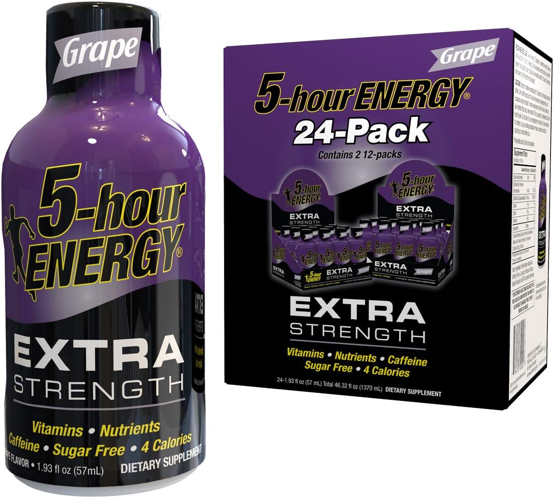 Amazon.com: Extra Strength 5-hour ENERGY Shots – Grape Flavor – 24 ...