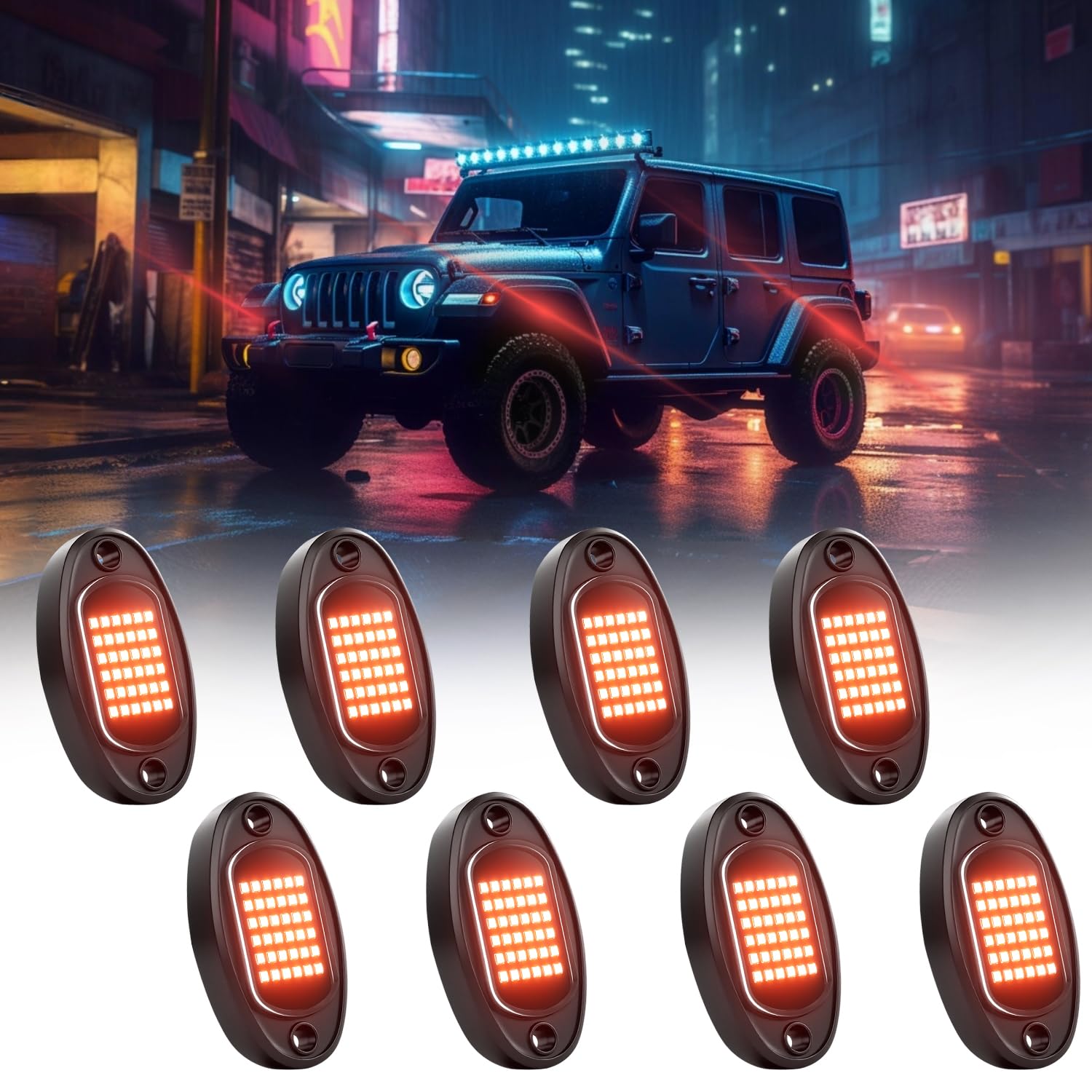 Snapklik.com : GSRECY Rock Lights Ultra Bright LED Neon Underglow ...